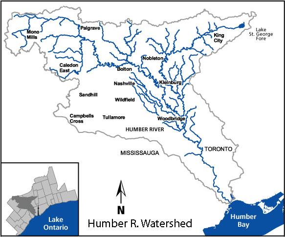 Humber river mapa - mapa Humber river (Kanada)